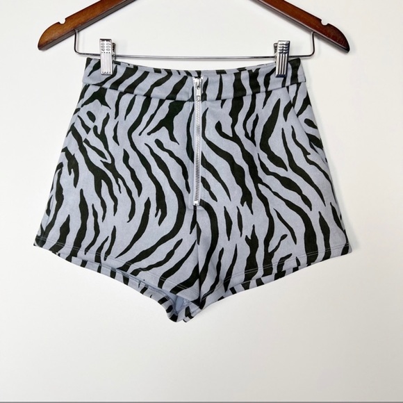 h:ours | Shorts | Hours Blue Tiger Print Shorts | Poshmark